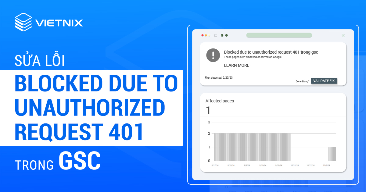 Cách sửa lỗi “Blocked due to unauthorized request (401)” trong GSC