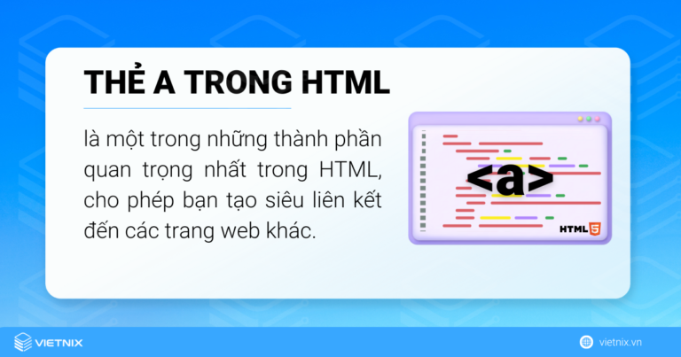 Thẻ a trong HTML: Khái niệm và các thuộc tính thường dùng
