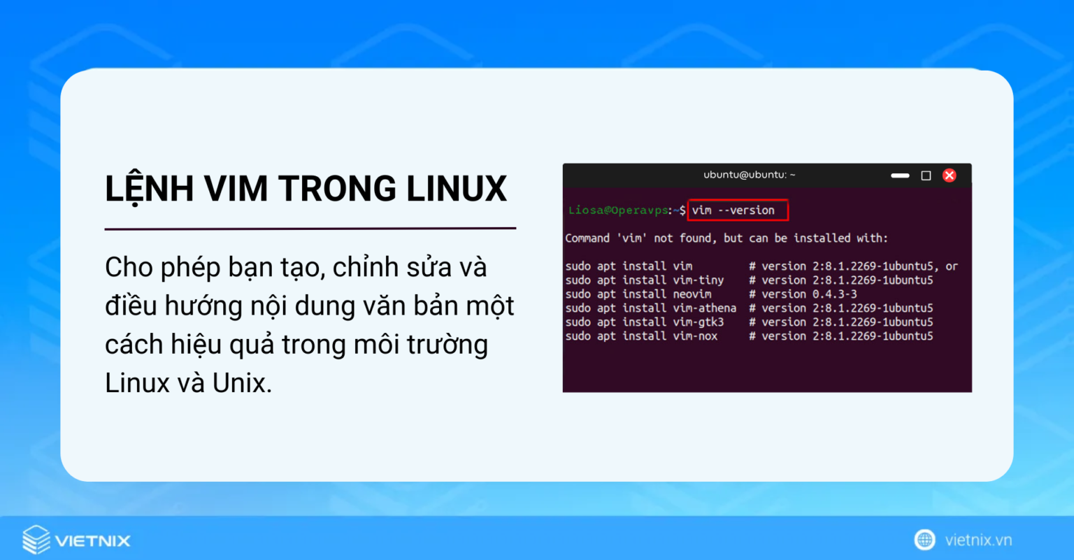 Hướng dẫn cách sử dụng cơ bản lệnh vim trong Linux