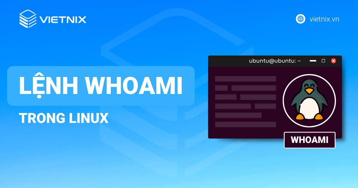 Cách sử dụng ẩn danh hệ thống bằng lệnh whoami trong Linux
