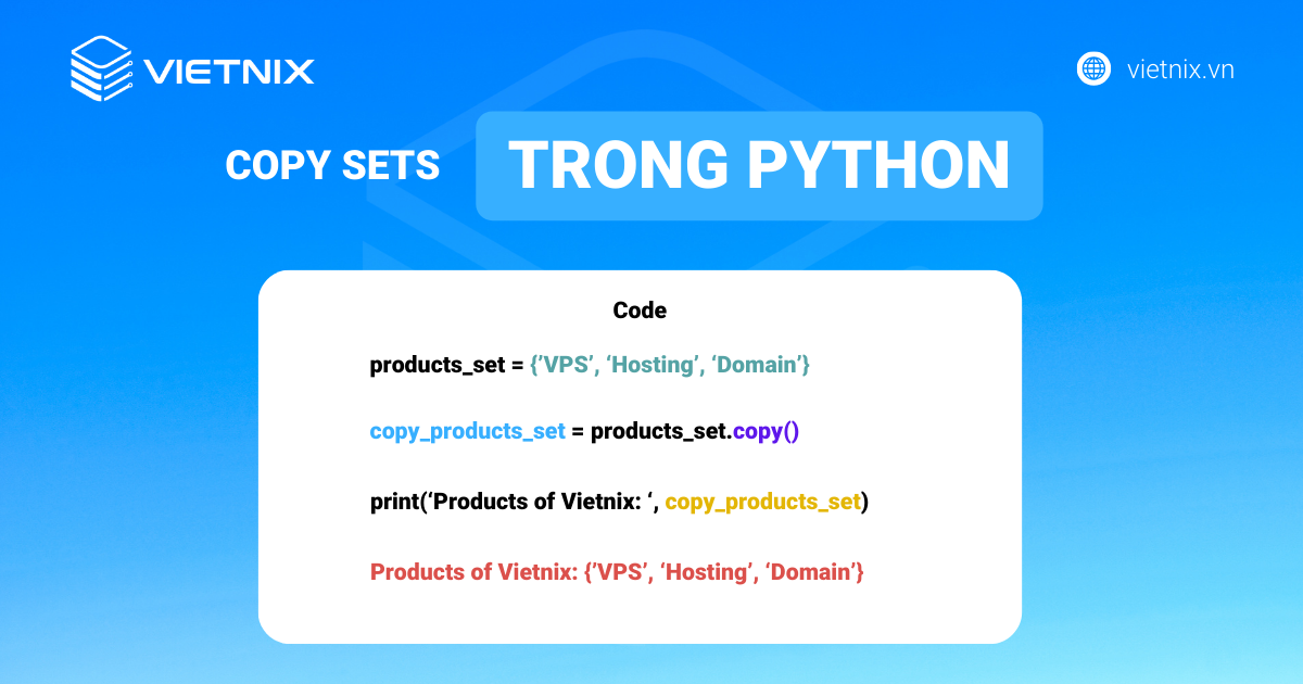 3 cách copy set trong Python
