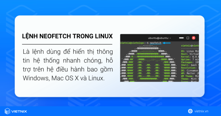 Lệnh neofetch trong Linux - Tạo giao diện terminal độc đáo