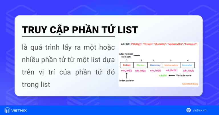 Truy cập phần tử list trong Python