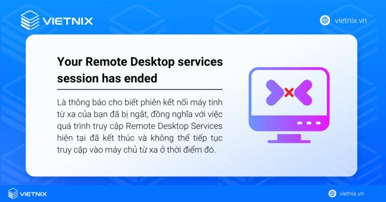 Sửa lỗi Your Remote Desktop Services session has ended